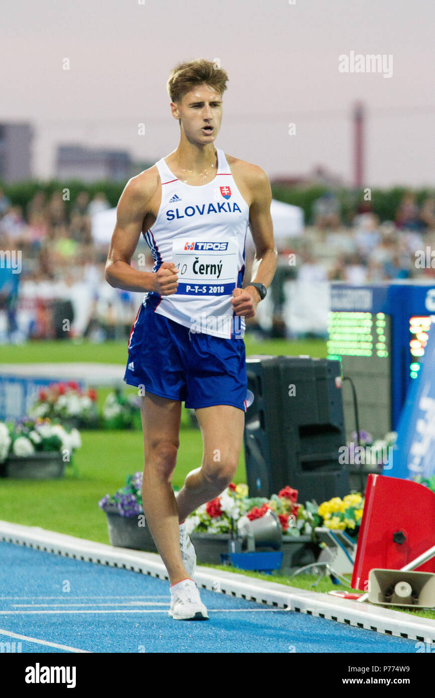 Slovak racewalker Dominik Černy competing at the P-T-S athletics ...