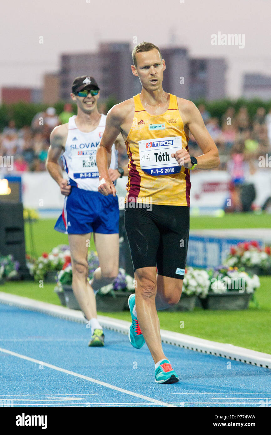 Slovak racewalker Matej Toth competing at the P-T-S athletics meeting ...