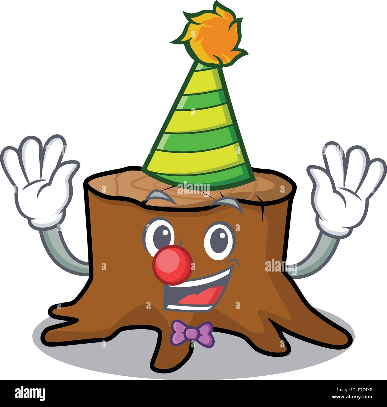Clown tree stump mascot cartoon Stock Vector Image & Art - Alamy