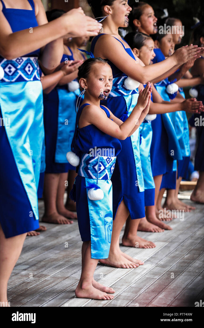 Female Maori performers at Waitangi Day celebrations in Waitangi, New ...