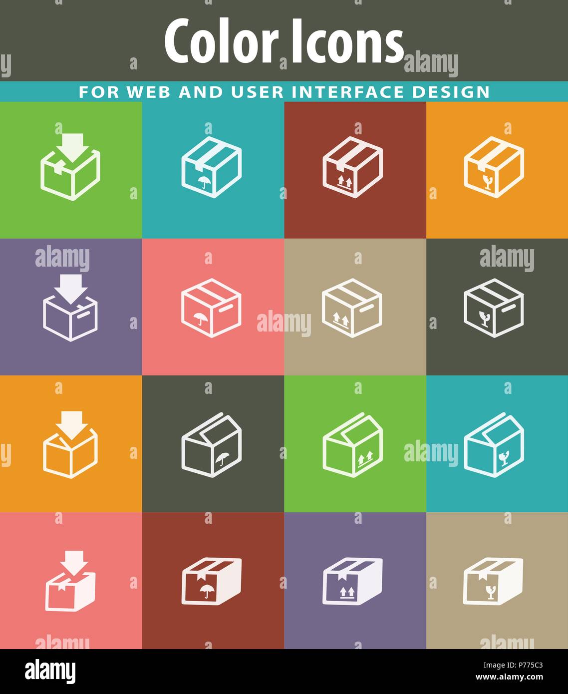 Simple icons set of box Stock Vector Image & Art - Alamy