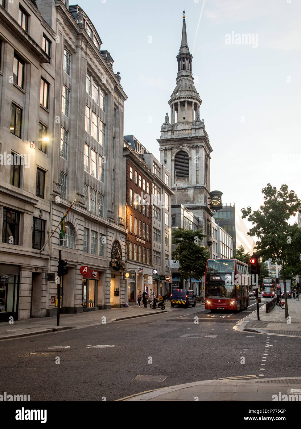 Threadneedle Street at Night City of London UK Stock Photo - Alamy