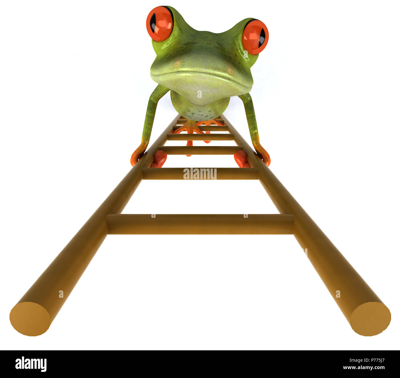 Fun frog - 3D Illustration Stock Photo - Alamy