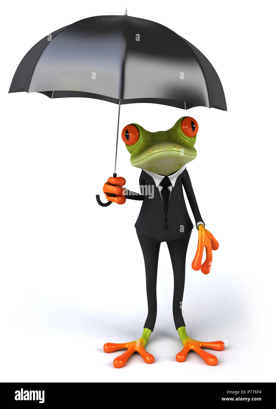 Fun frog - 3D Illustration Stock Photo - Alamy
