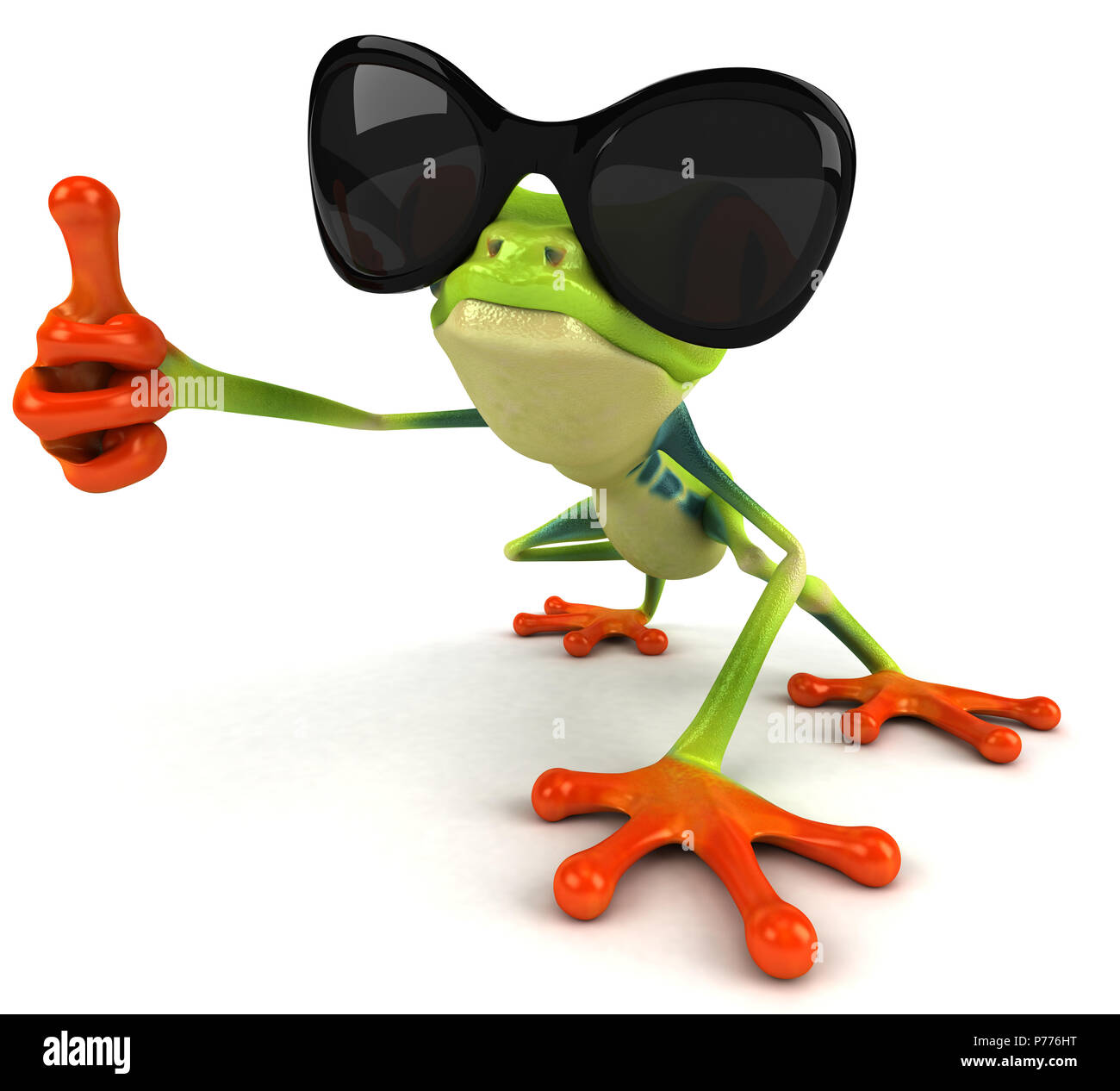 Fun frog - 3D Illustration Stock Photo - Alamy