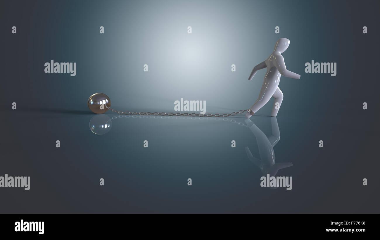 Chain and ball - 3D Illustration Stock Photo - Alamy