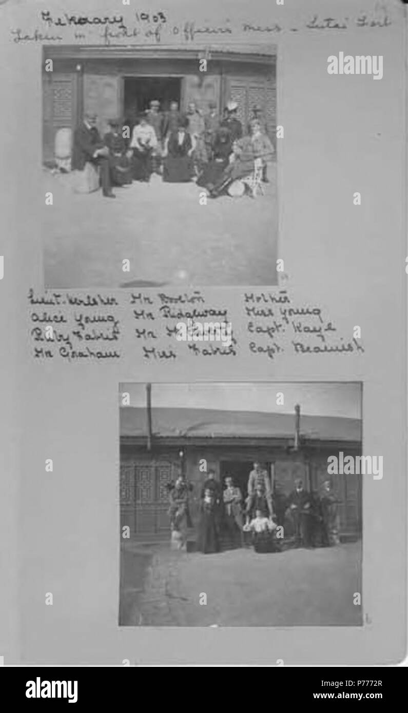English: Written on page: Lieut. Herlsher, Mr. Doveton, Mother, Alice ...