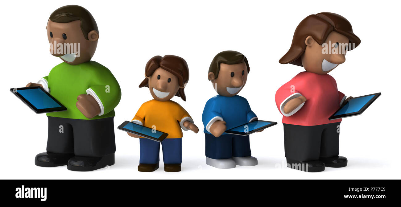 Happy family - 3D Illustration Stock Photo - Alamy