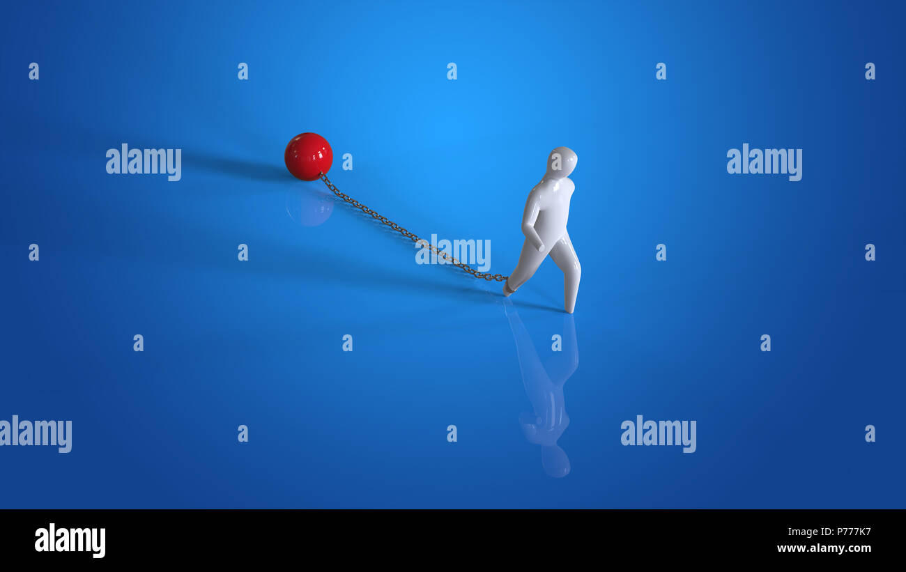 Chain and ball - 3D Illustration Stock Photo - Alamy