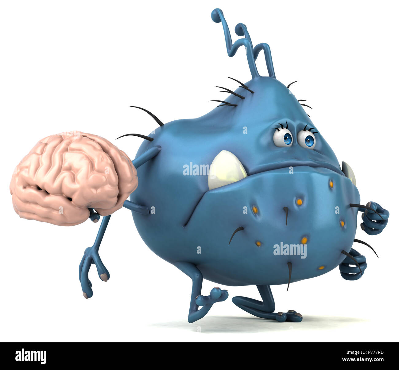 Fun germ - 3D Illustration Stock Photo - Alamy
