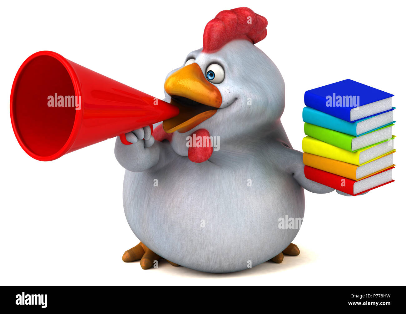 Fun chicken - 3D Illustration Stock Photo - Alamy
