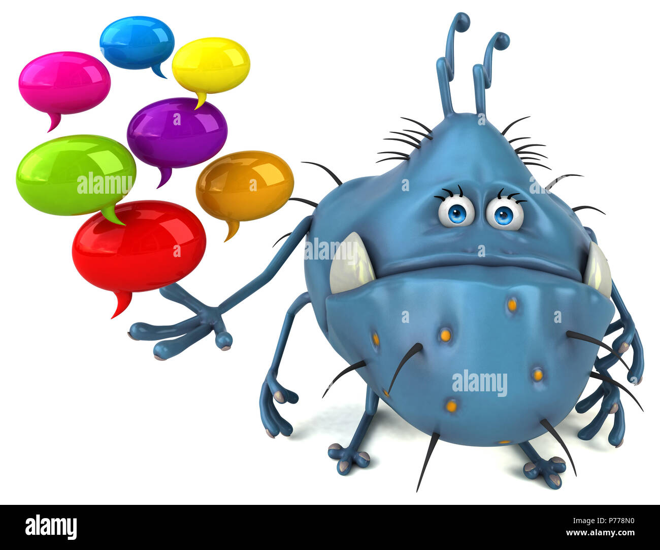 Fun germ - 3D Illustration Stock Photo - Alamy