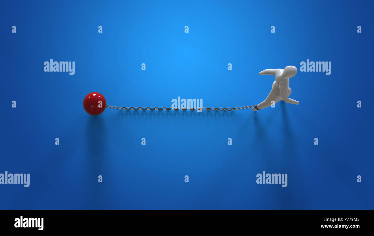 Chain and ball - 3D Illustration Stock Photo - Alamy