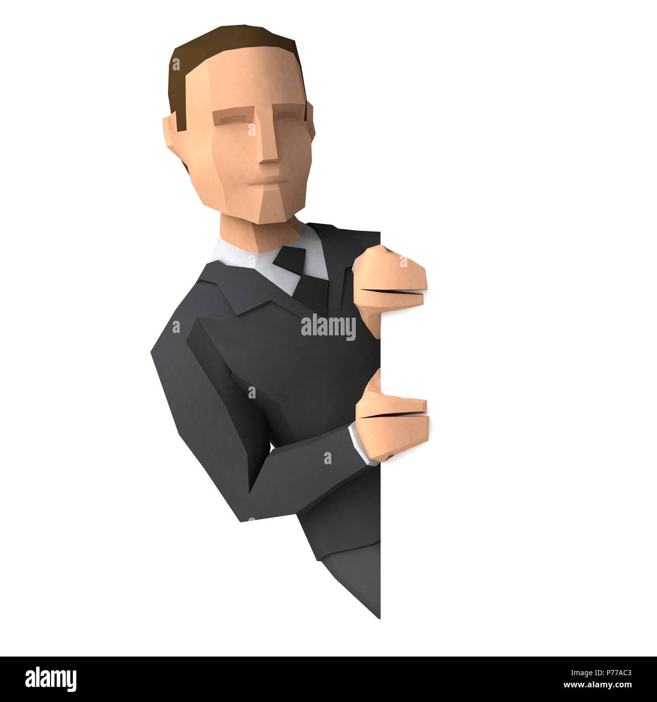 Low poly businessman - 3D Illustration Stock Photo - Alamy