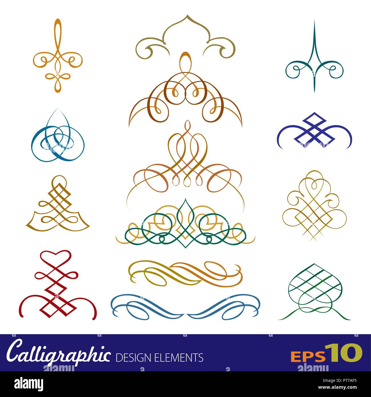 Calligraphic design elements set hi-res stock photography and images ...