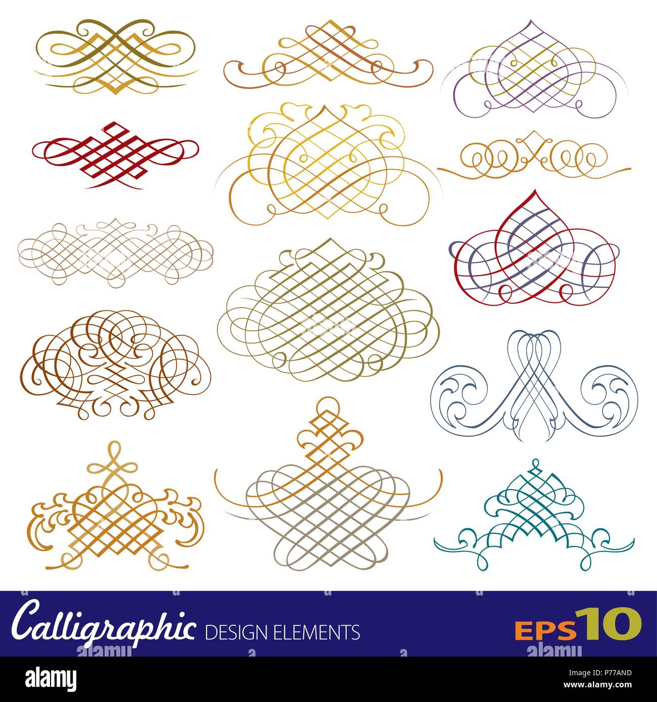 Calligraphic design elements page decoration hi-res stock photography ...