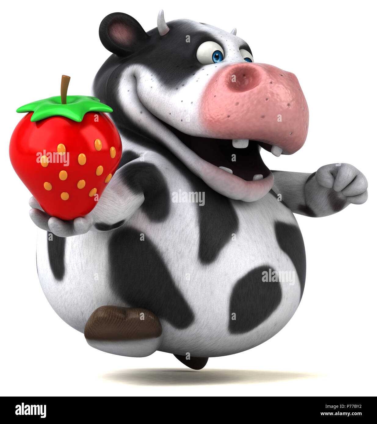 Fun cow - 3D Illustration Stock Photo - Alamy