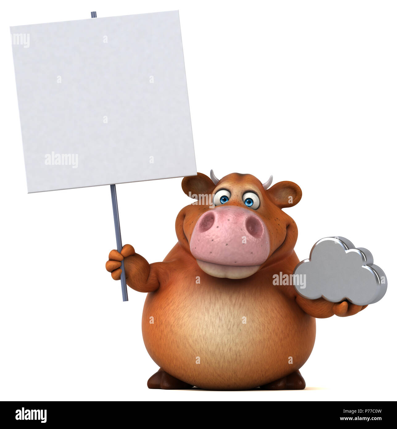 Fun cow - 3D Illustration Stock Photo - Alamy