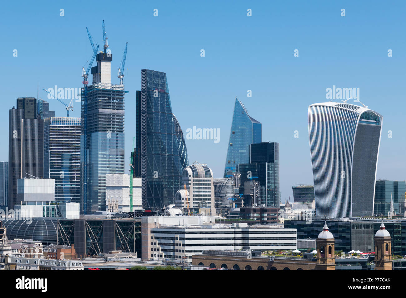 London City Cityscape modern landmark buildings Walkie Talkie Gherkin ...