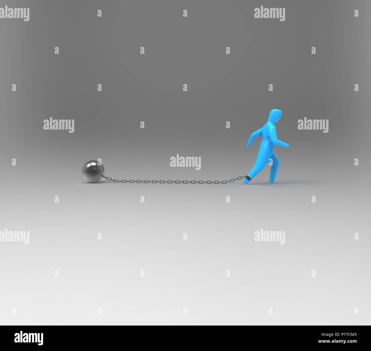 Chain and ball - 3D Illustration Stock Photo - Alamy