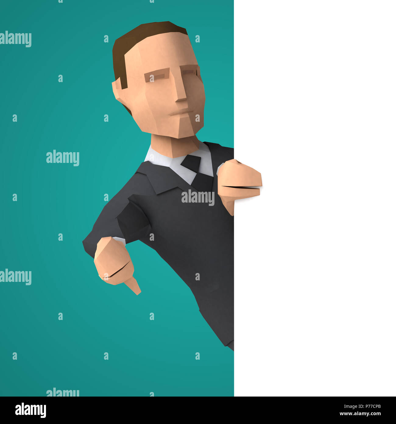 Low poly business man Stock Photo - Alamy
