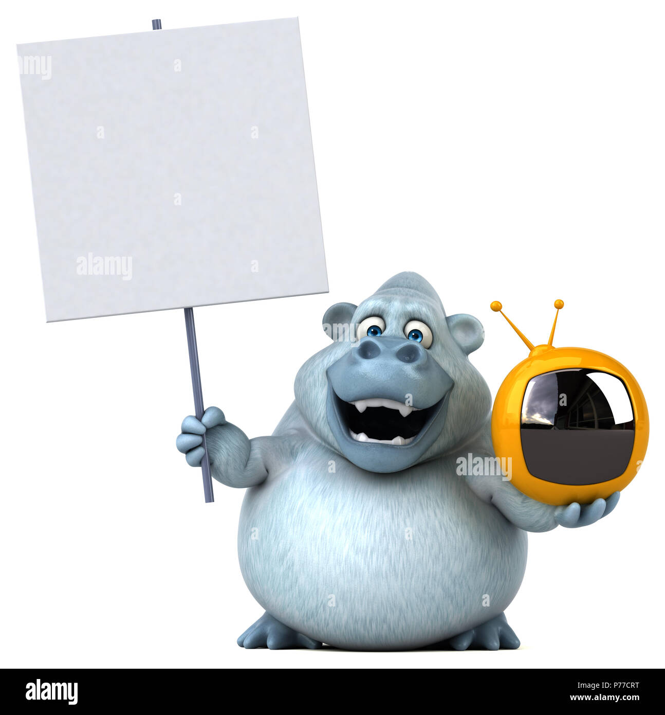 Fun yeti - 3D Illustration Stock Photo - Alamy