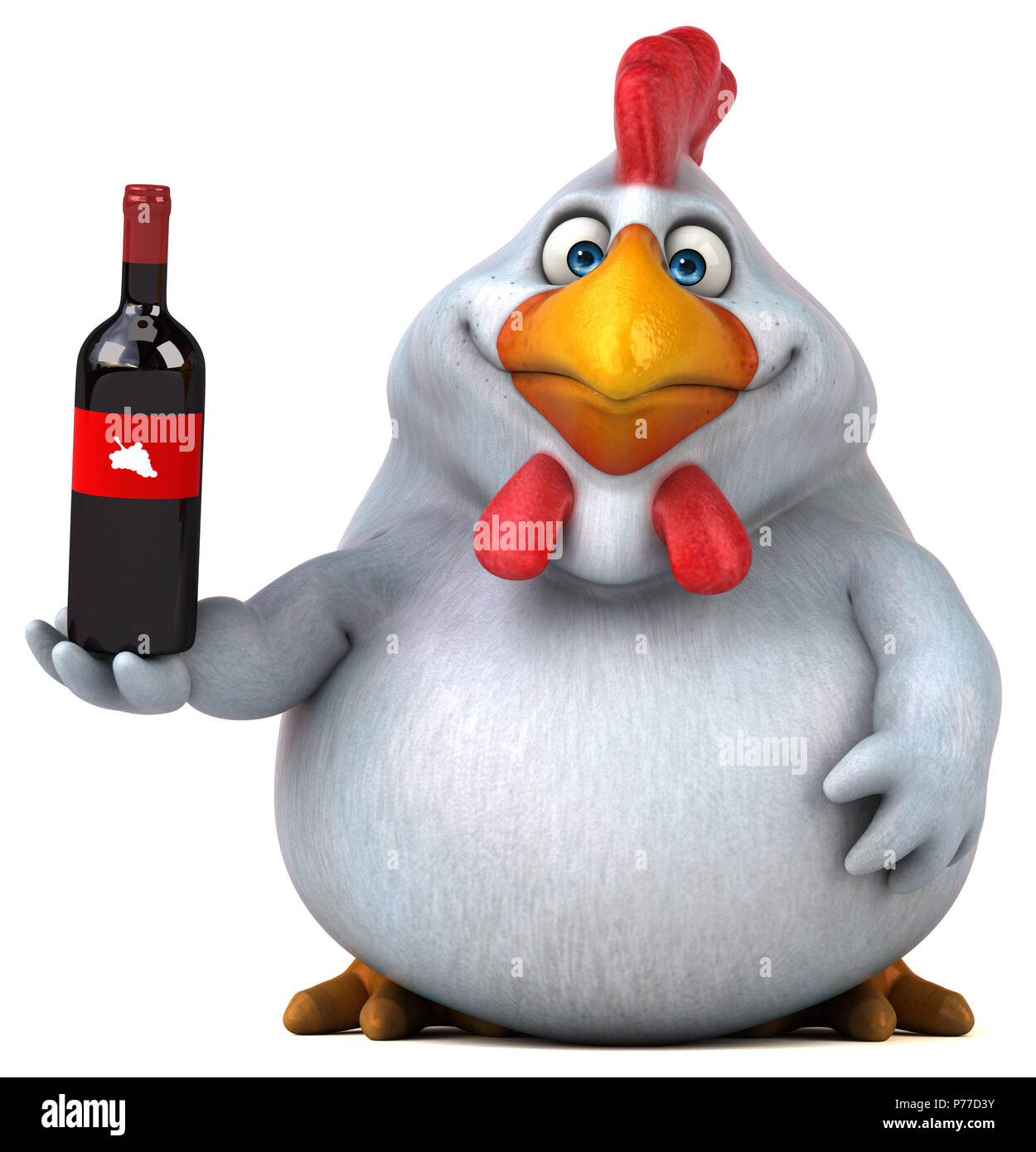 Fun chicken - 3D Illustration Stock Photo - Alamy