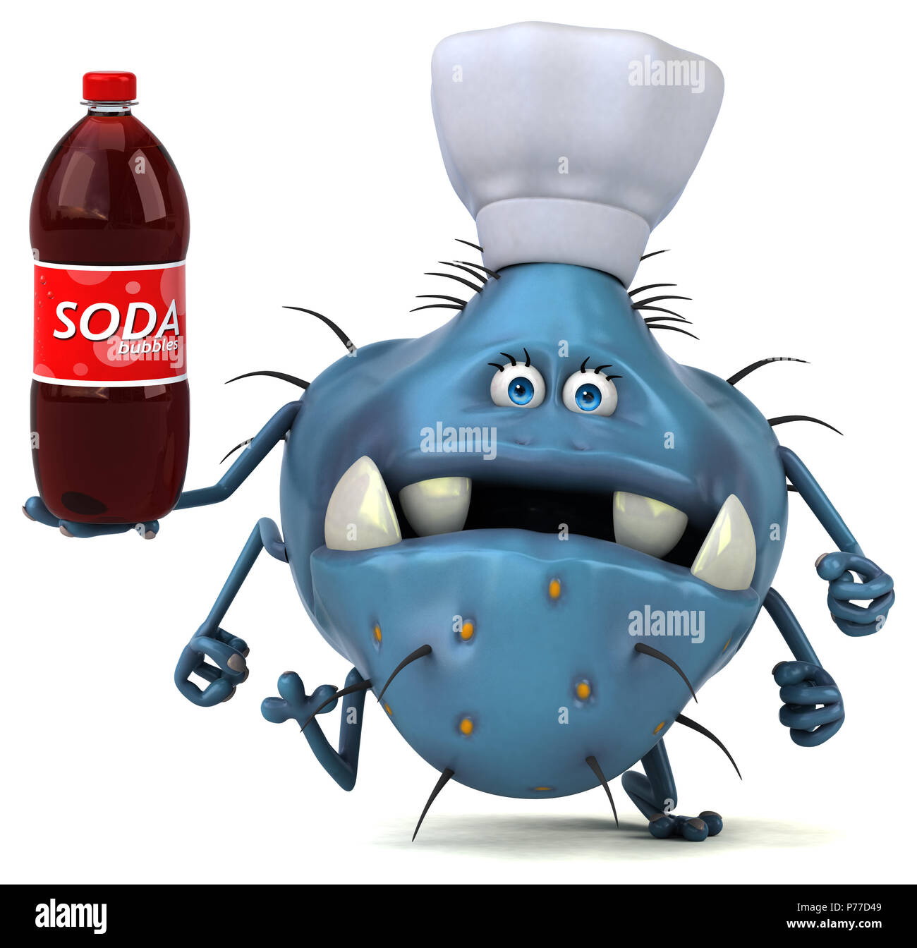 Fun germ - 3D Illustration Stock Photo - Alamy