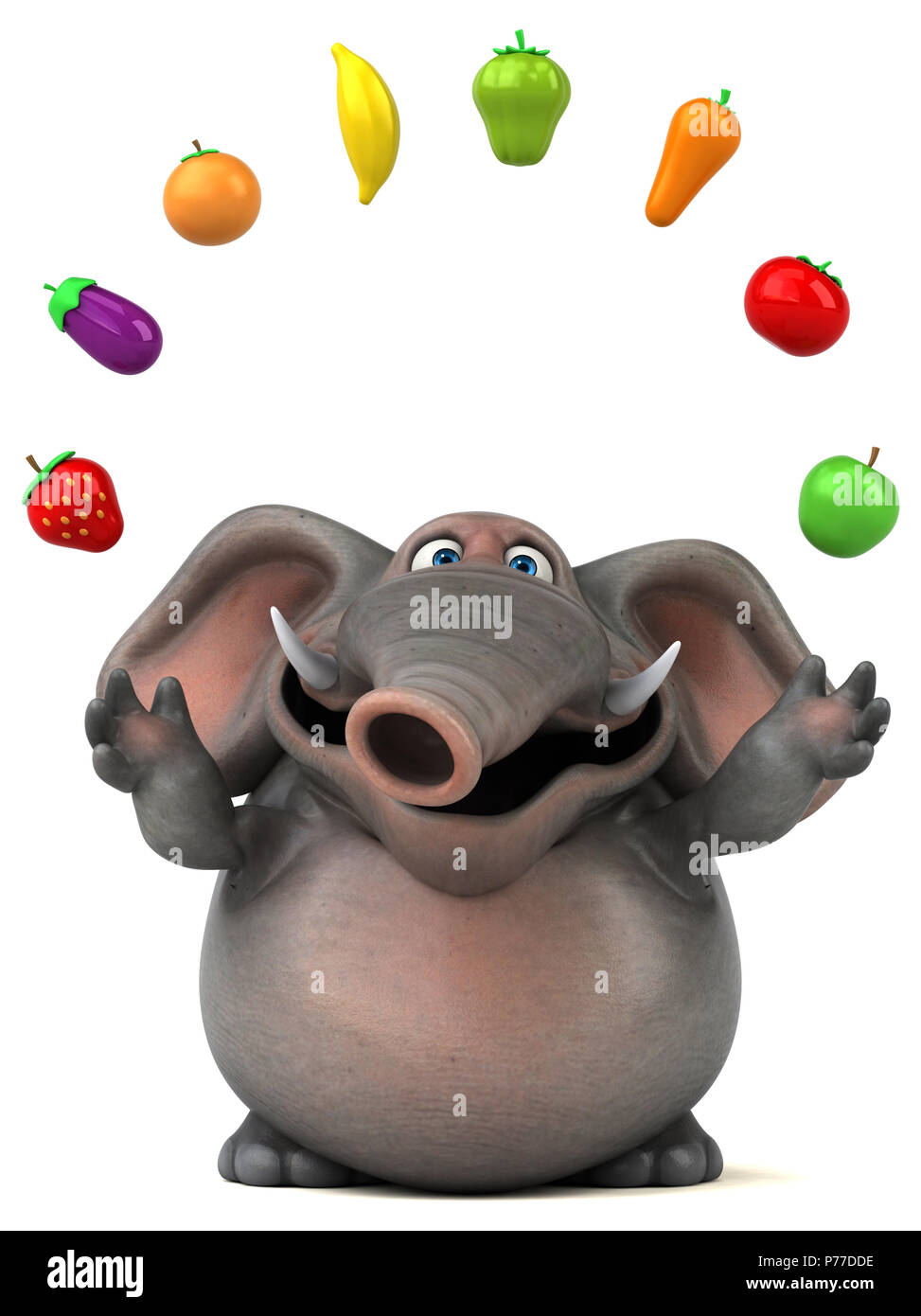 Fun elephant - 3D Illustration Stock Photo - Alamy