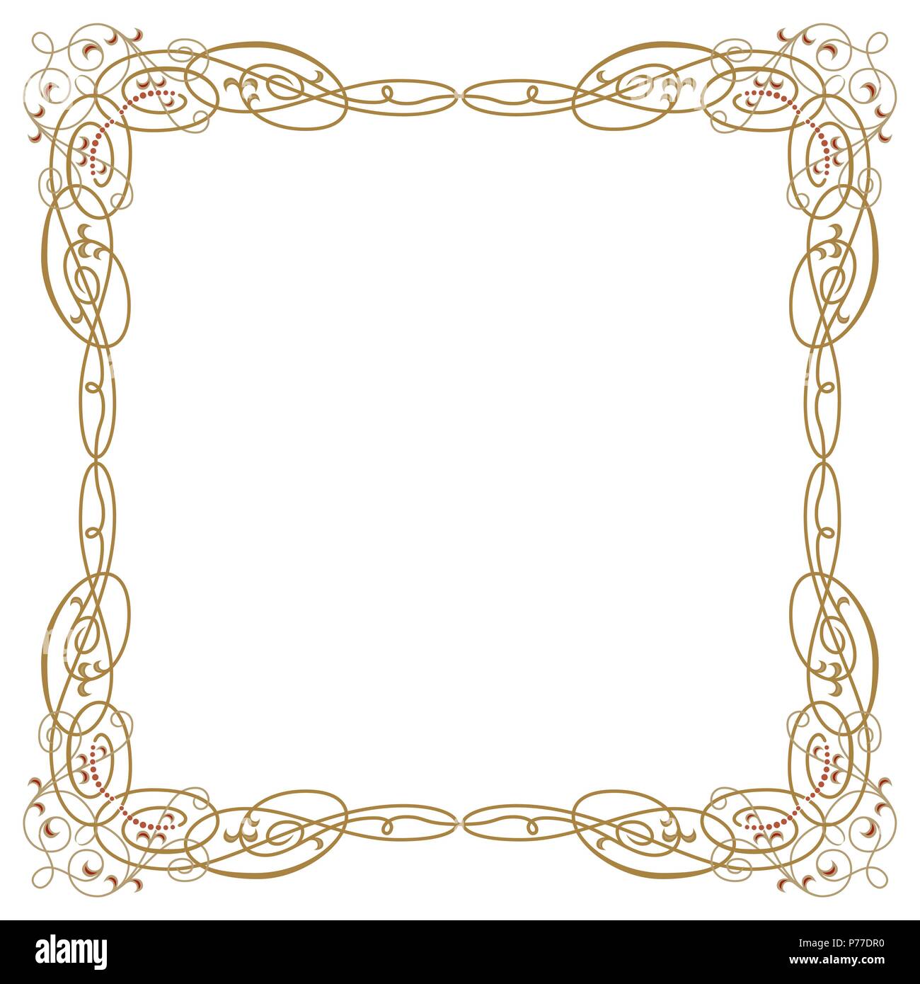 Luxury border frame with detailed ornate corners Stock Vector Image ...