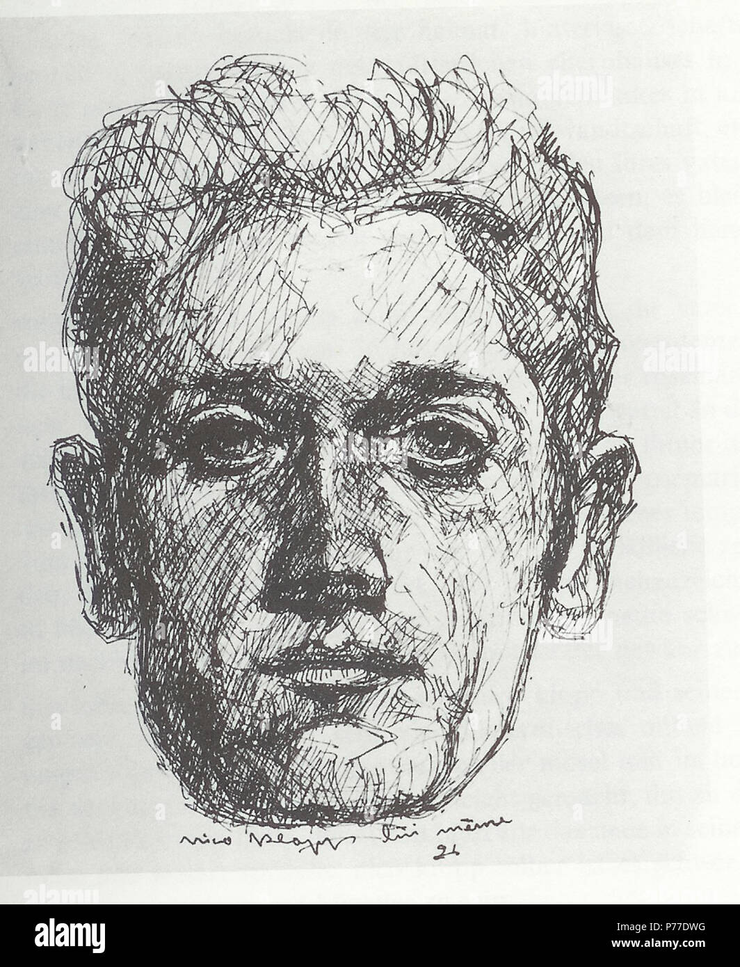 Lëtzebuergesch: Selbstportrait vum Nico Klopp (1894-1930). between 1894 ...