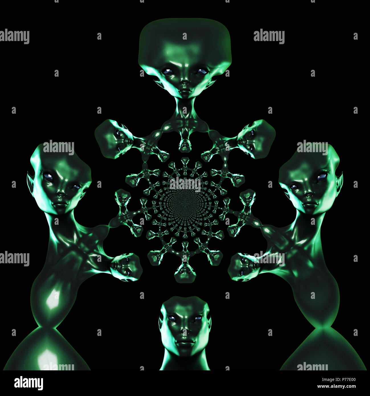 Digital 3D Illustration of an Alien Stock Photo - Alamy