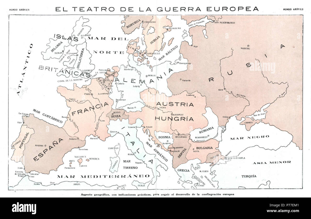 45 Mapa de Europa en 1914 Stock Photo - Alamy