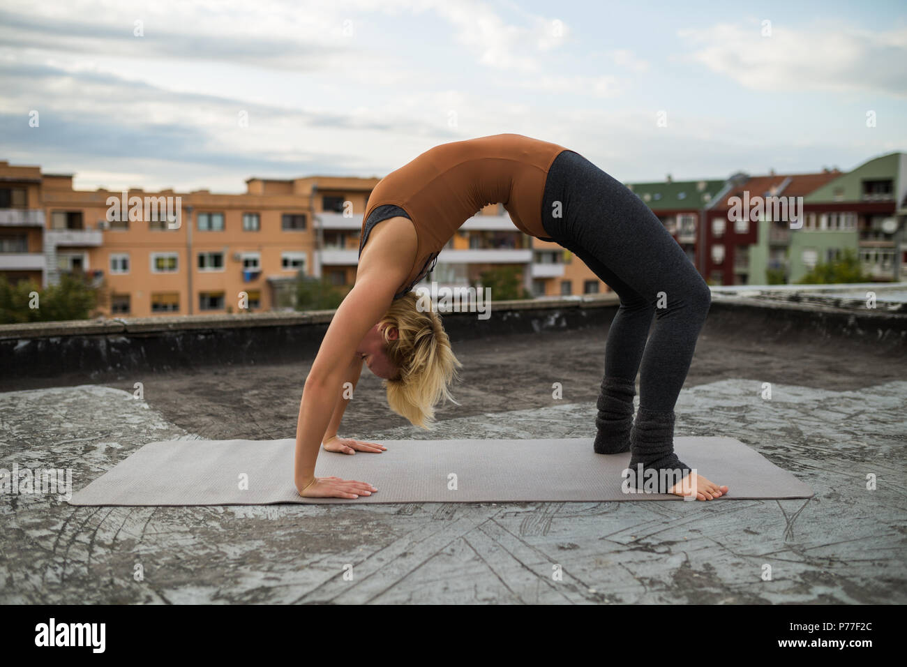 Yoga Urdhva Dhanurasana Upward Bow Pose Stock Photo Alamy
