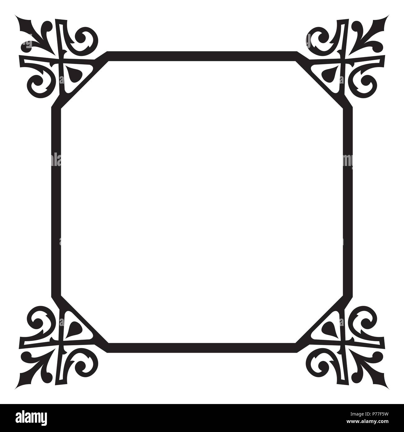 Decorative corner border Black and White Stock Photos & Images - Alamy