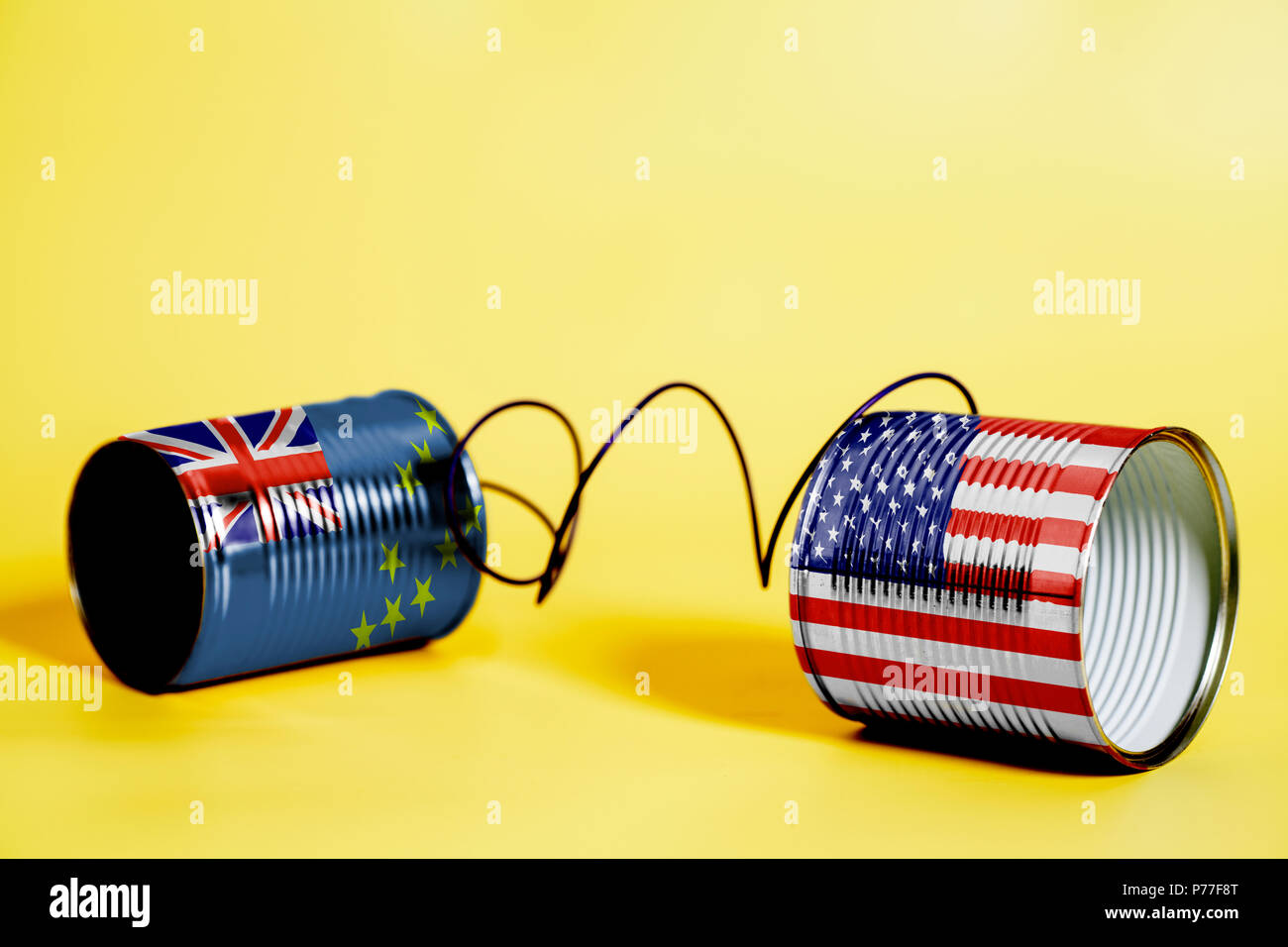 Tin can string retro hi-res stock photography and images - Alamy