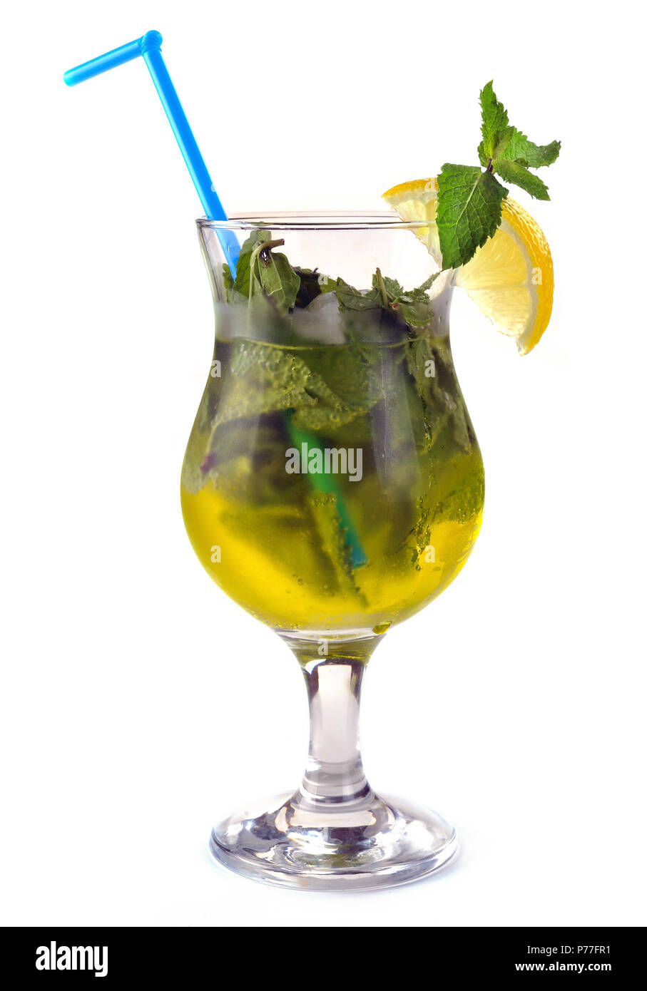 Mojito cocktail with lemon and gold tequila Stock Photo - Alamy