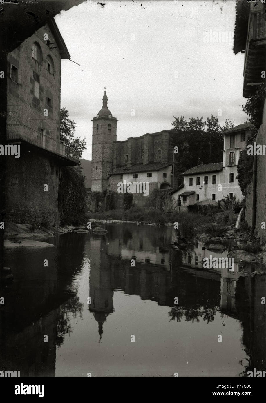 Español: Título original: Vista de la localidad de Lazkao (1/2 ...