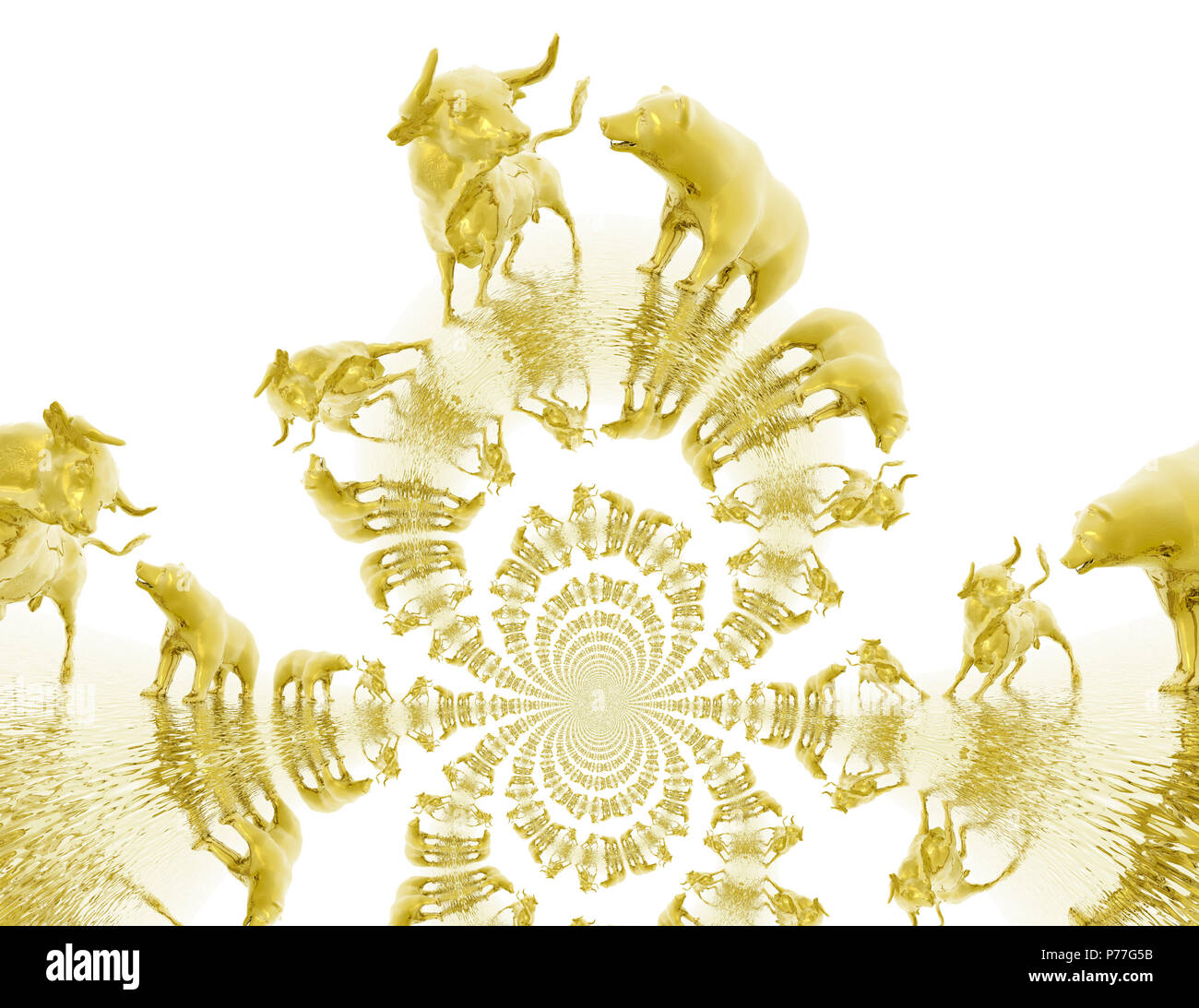 Digital Illustration of Bull and Bear Stock Photo - Alamy