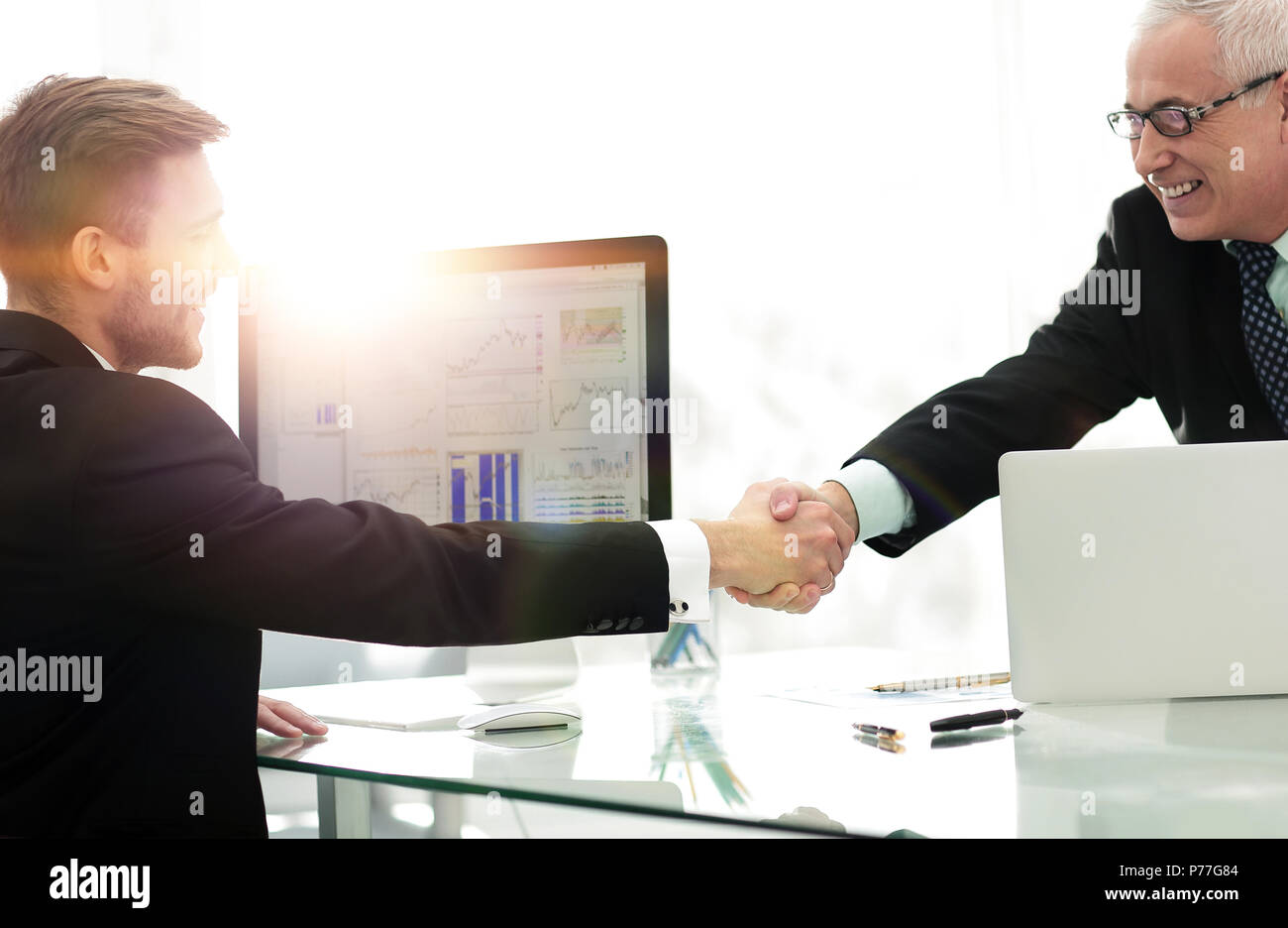 Businessman welcomes business partner hi-res stock photography and ...