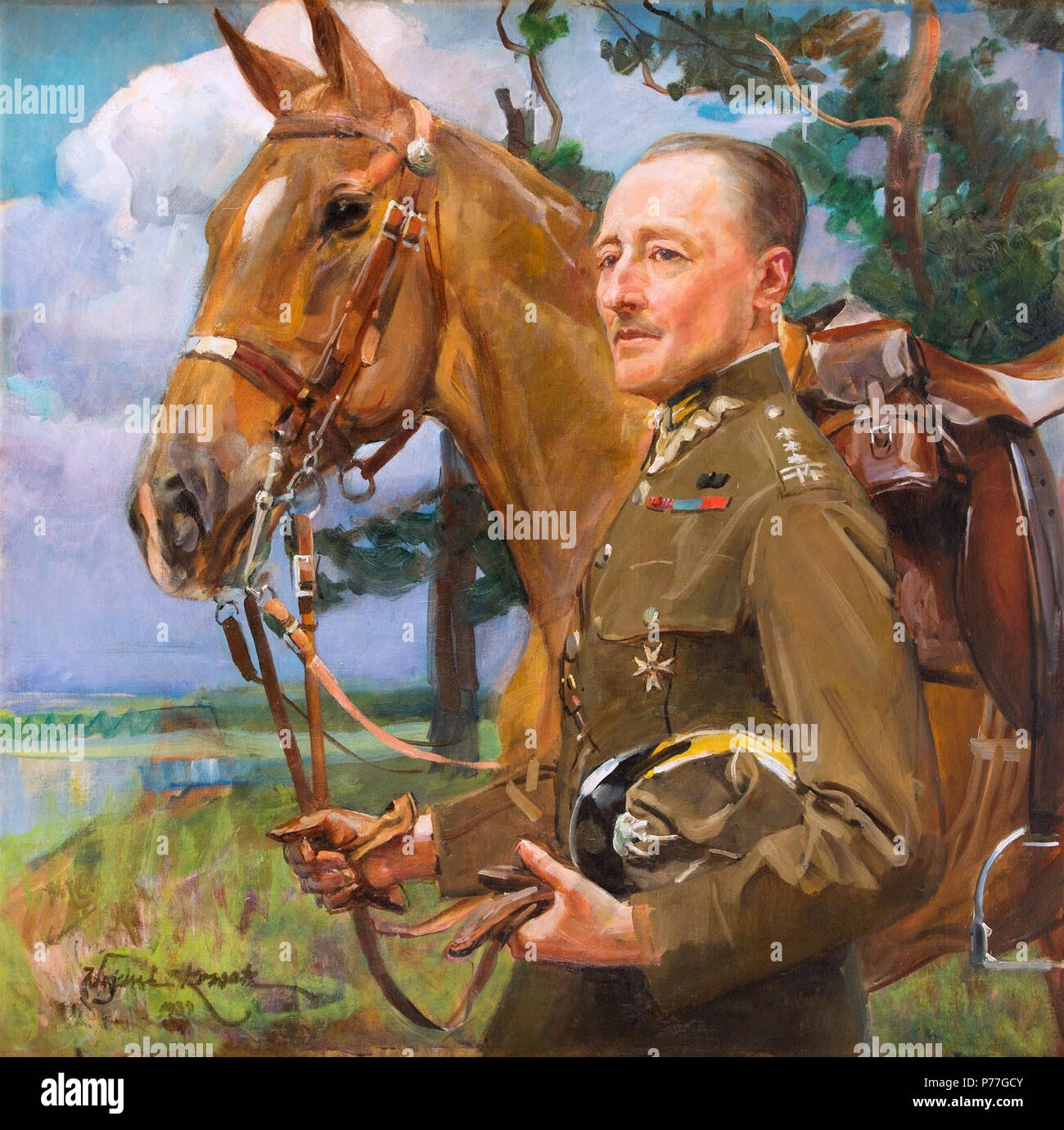 2 Wojciech Kossak - Portret płk. Konstantego Przezdzieckiego 1934 Stock ...
