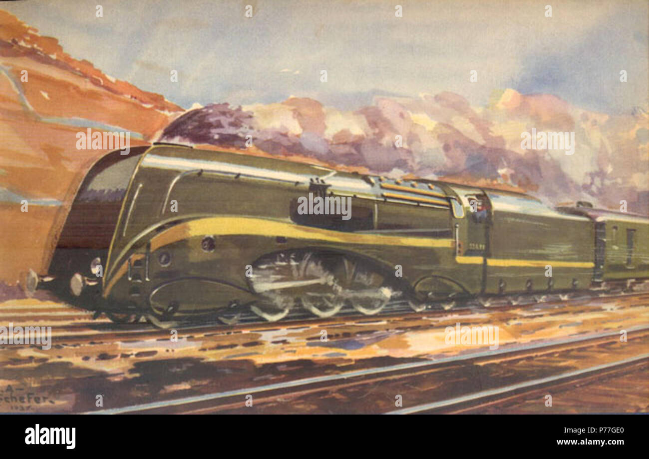English: Painting of the locomotive SNCF Class 232 R by Schefer . 24 ...