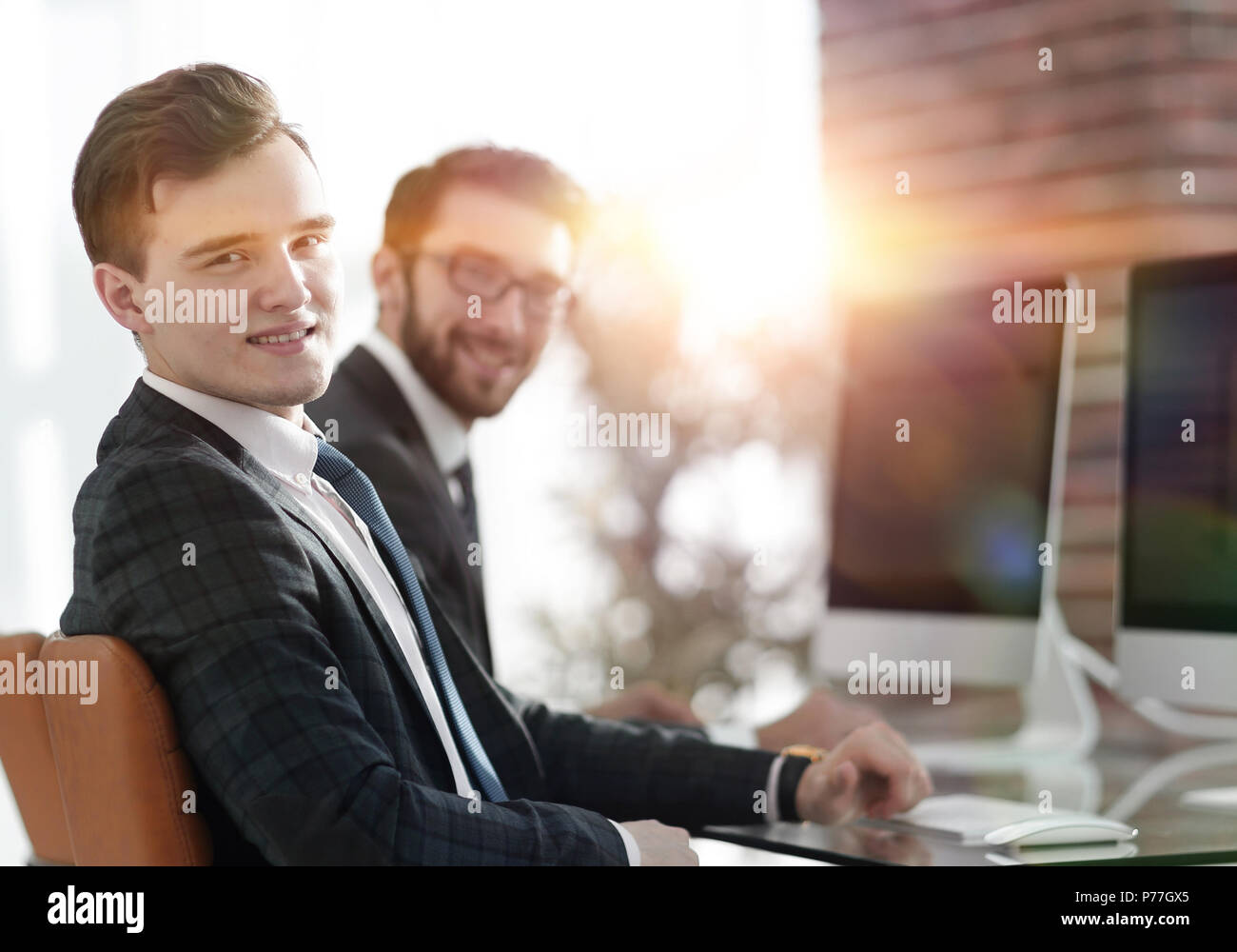young Manager at his Desk Stock Photo - Alamy