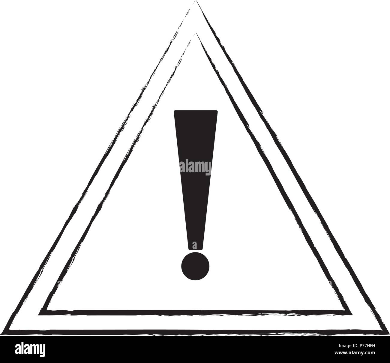 Warning sign icon over white background, vector illustration Stock ...