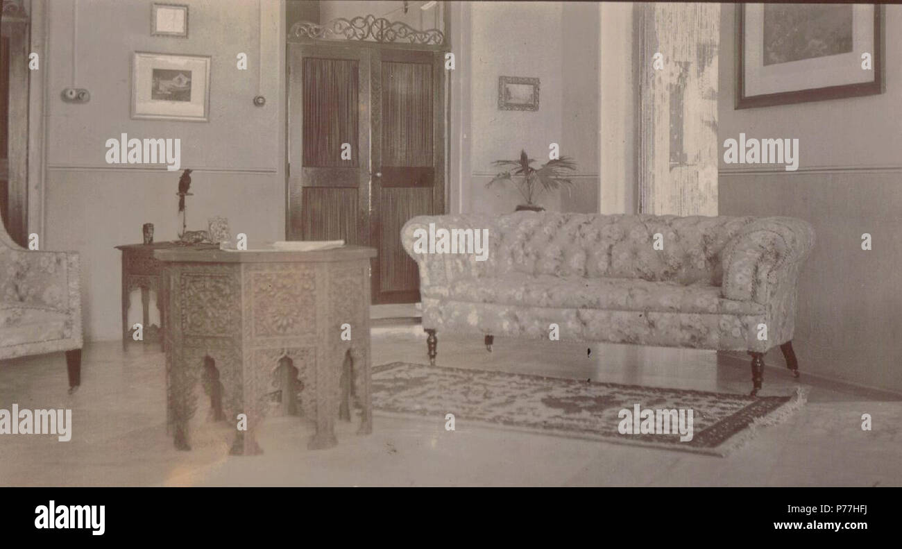 English: Presumed to be the interior of Pandy's house in Calcutta ...