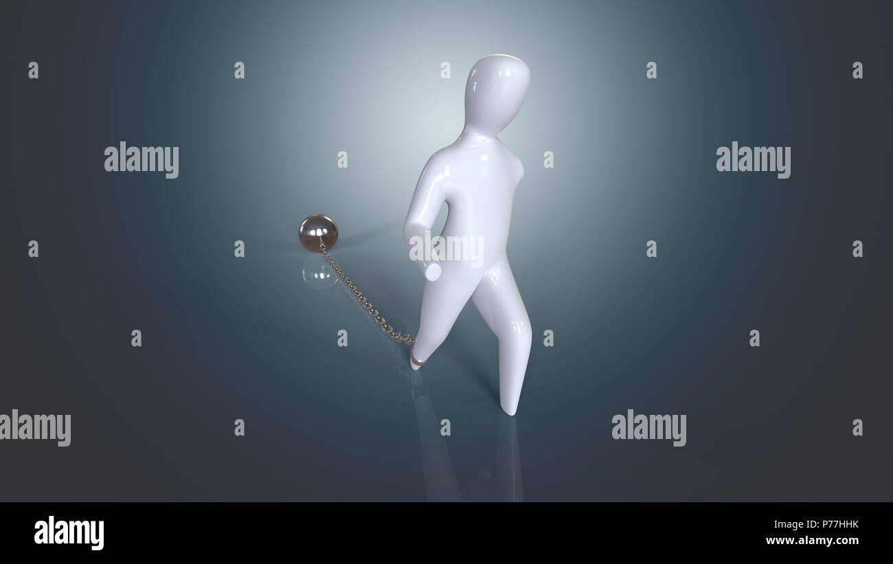 Chain and ball - 3D Illustration Stock Photo - Alamy