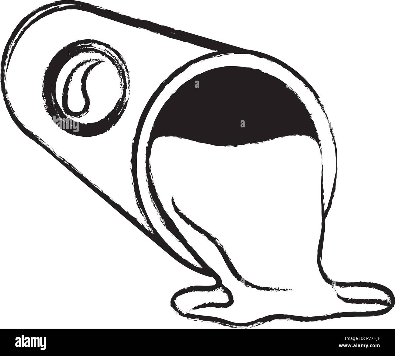 oil Barrel with spilled liquid icon over white background, vector ...