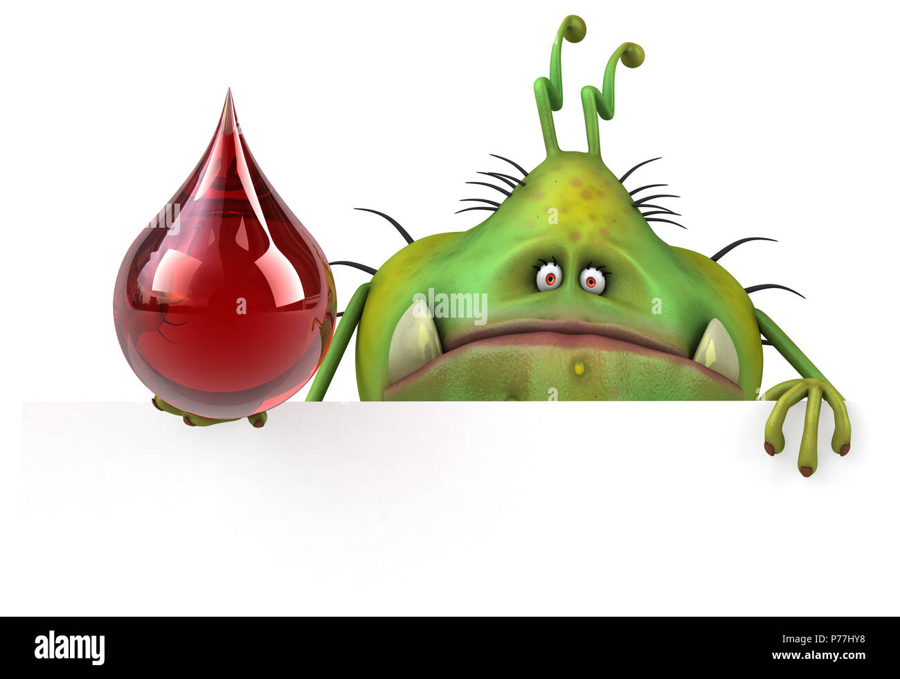 Fun germ - 3D Illustration Stock Photo - Alamy