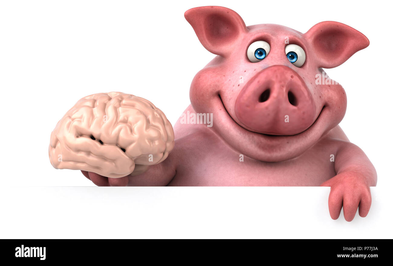 Fun pig - 3D Illustration Stock Photo - Alamy