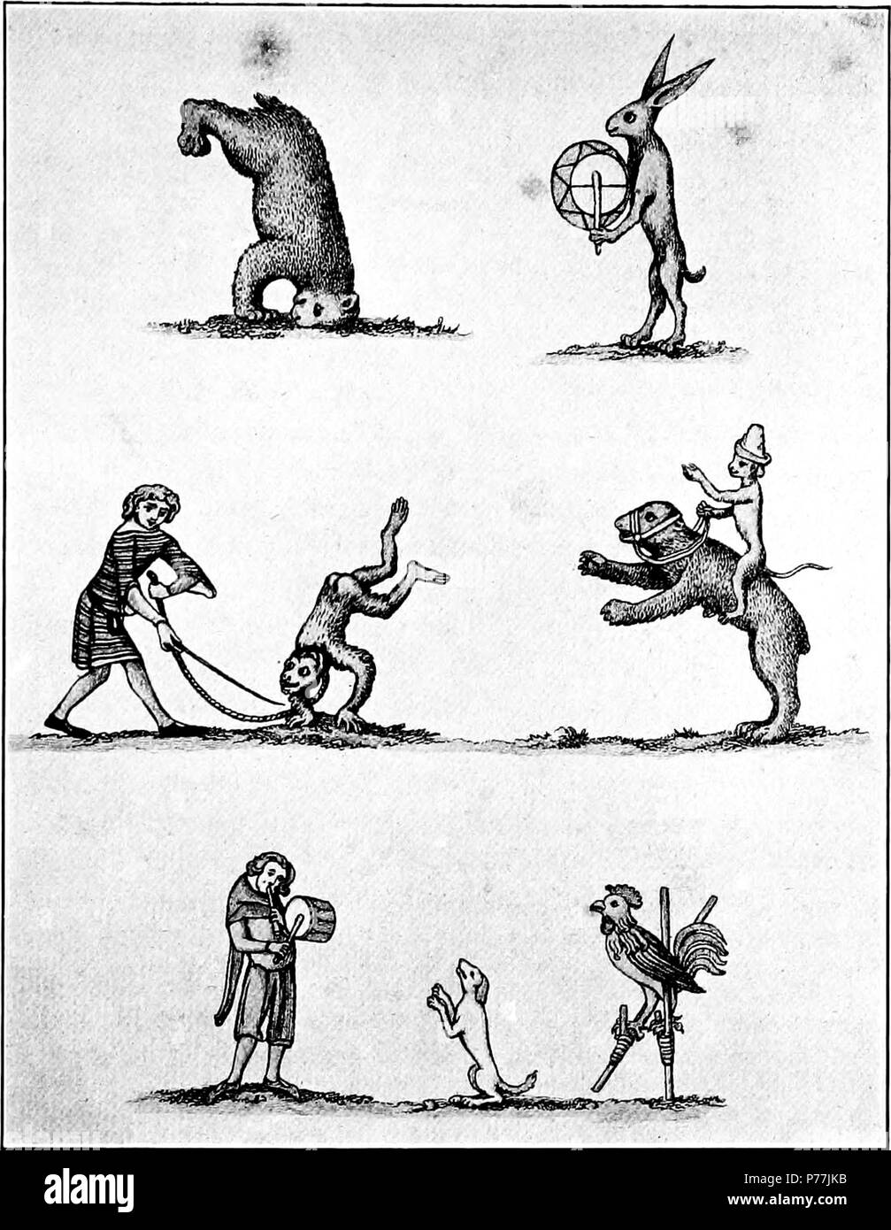 English: Trained bears, from Strutt's Sports and Pastimes. 1912 12 ...